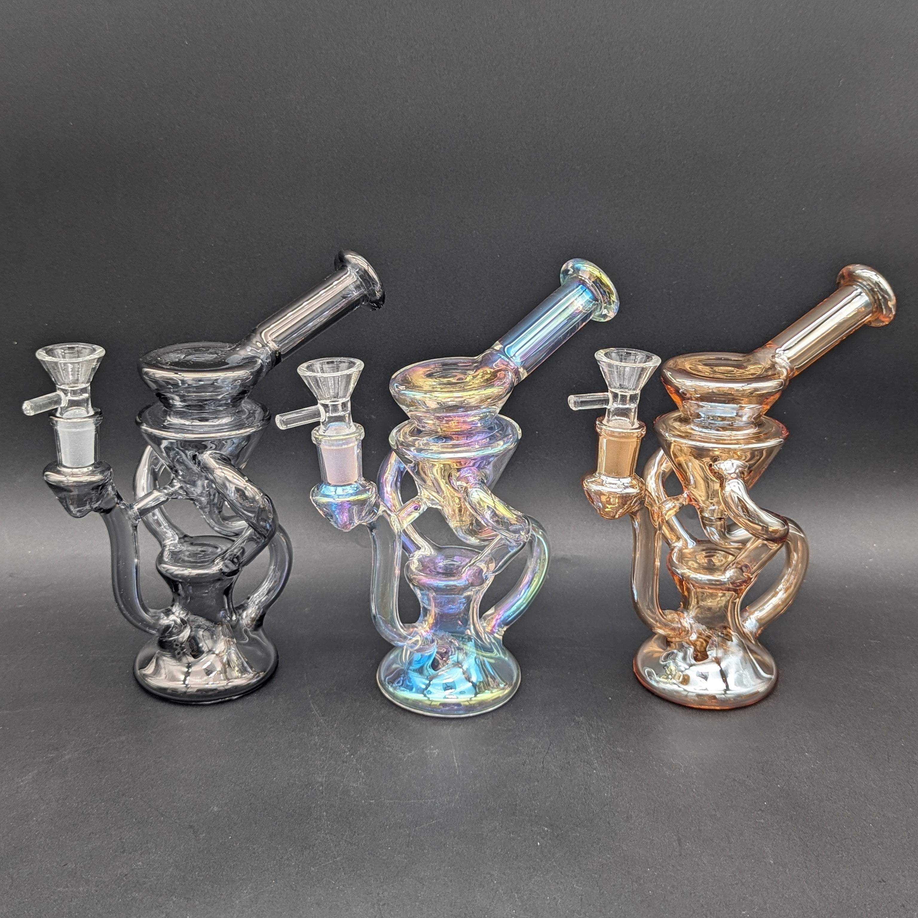 7" Iridescent Dual Uptake Recycler – Midnight Distribution