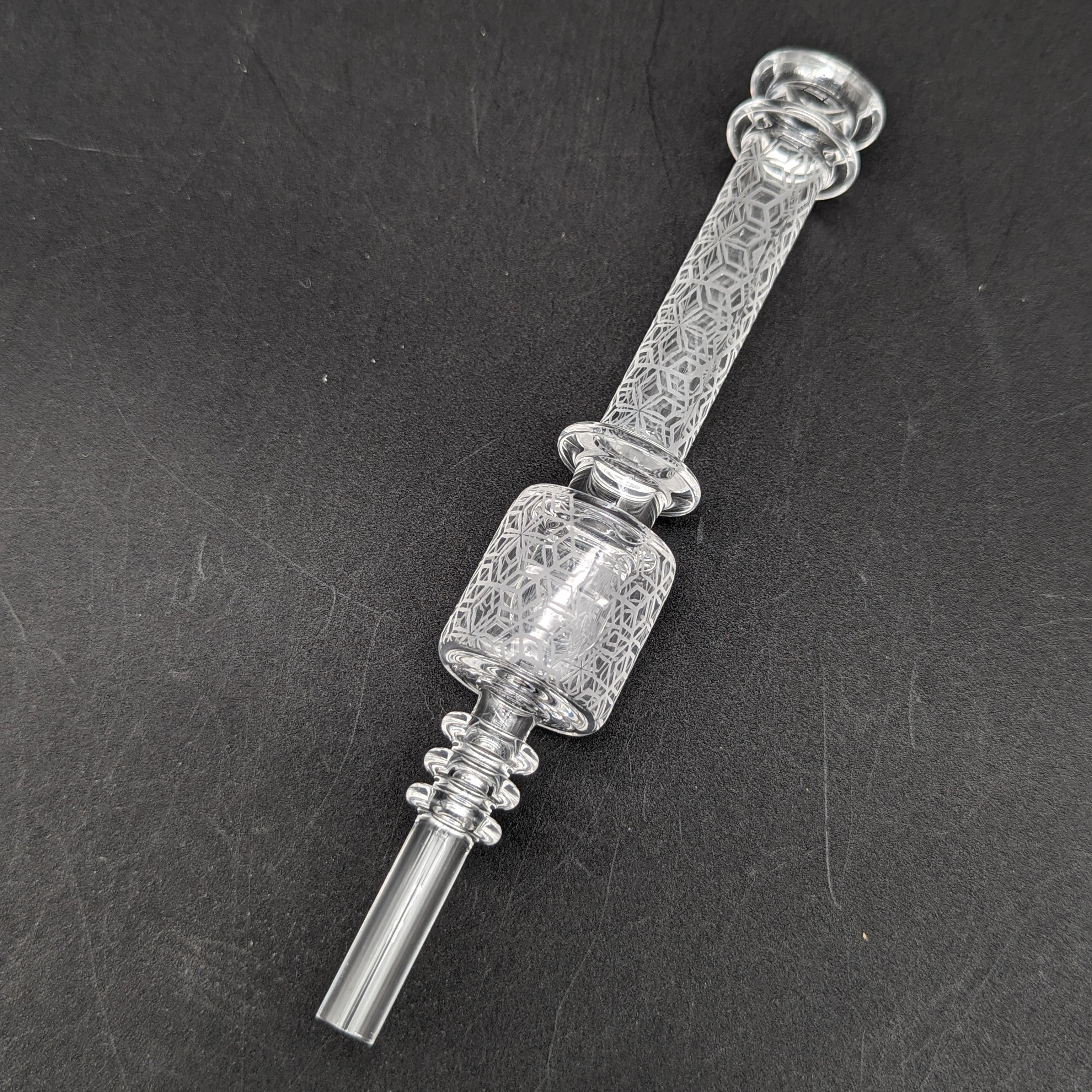 Sandblasted Quartz One Piece Dab Straw – Midnight Distribution
